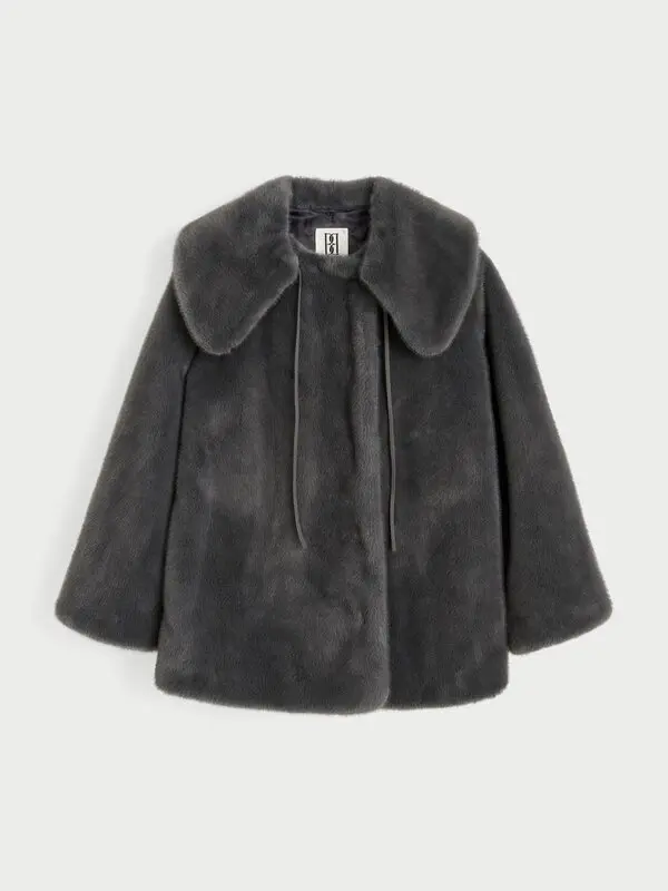 BY MALENE BIRGER Vela Faux Fur Jacket - Brushed Grey