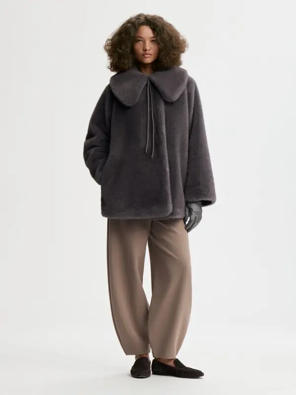 BY MALENE BIRGER Vela Faux Fur Jacket - Brushed Grey