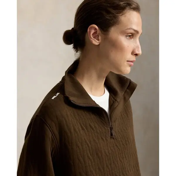 Ralph Lauren Rlx Quilted Cable Quarter-zip Pullover