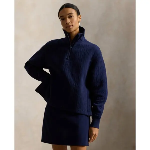 Ralph Lauren Cable-quilted Quarter-zip
