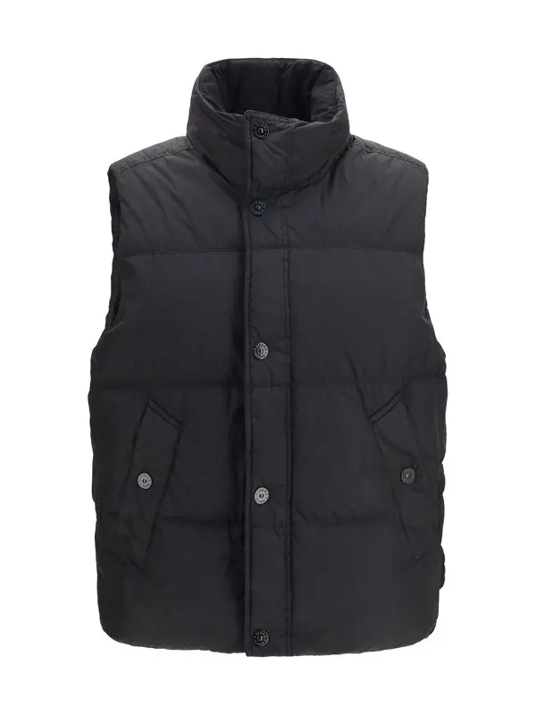 Stone Island Crinkle Reps Ny Padded Vest - Black