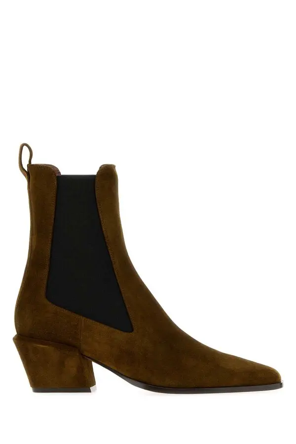 Paris Texas Suede Ankle Boots - Brown