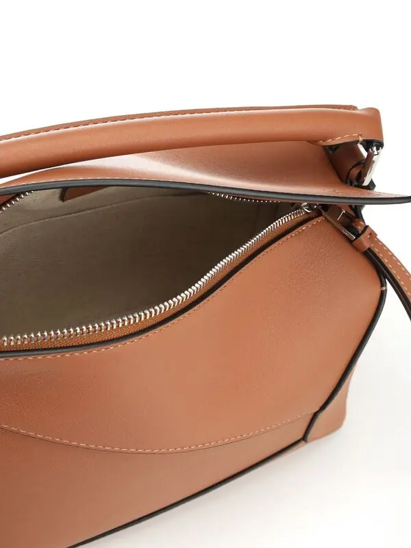 Loewe Small Puzzle Edge Bag In Calfskin - Cream