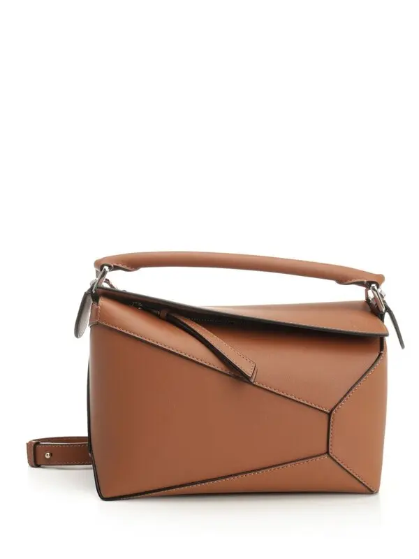 Loewe Small Puzzle Edge Bag In Calfskin - Cream