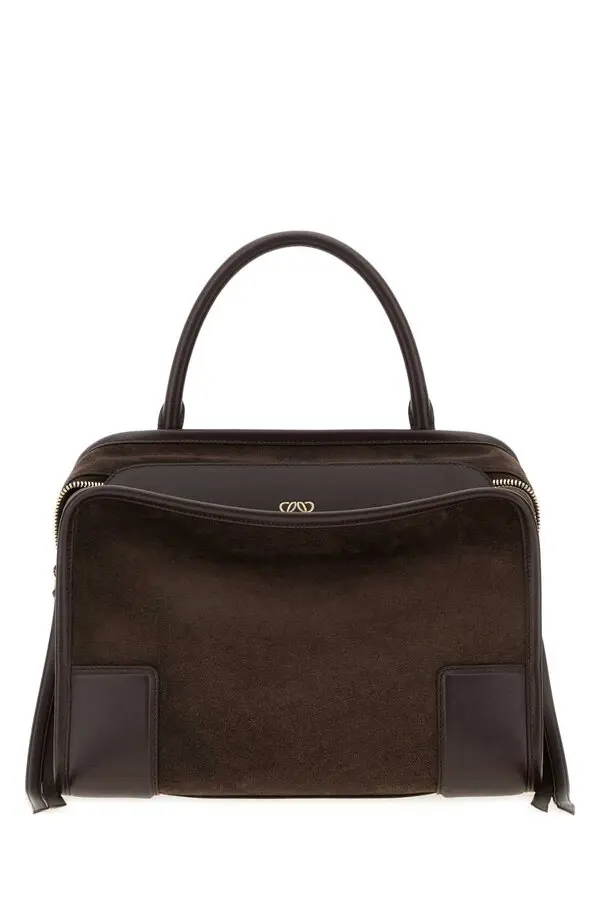 Loewe Suede Medium Amazona Handbag - Brown