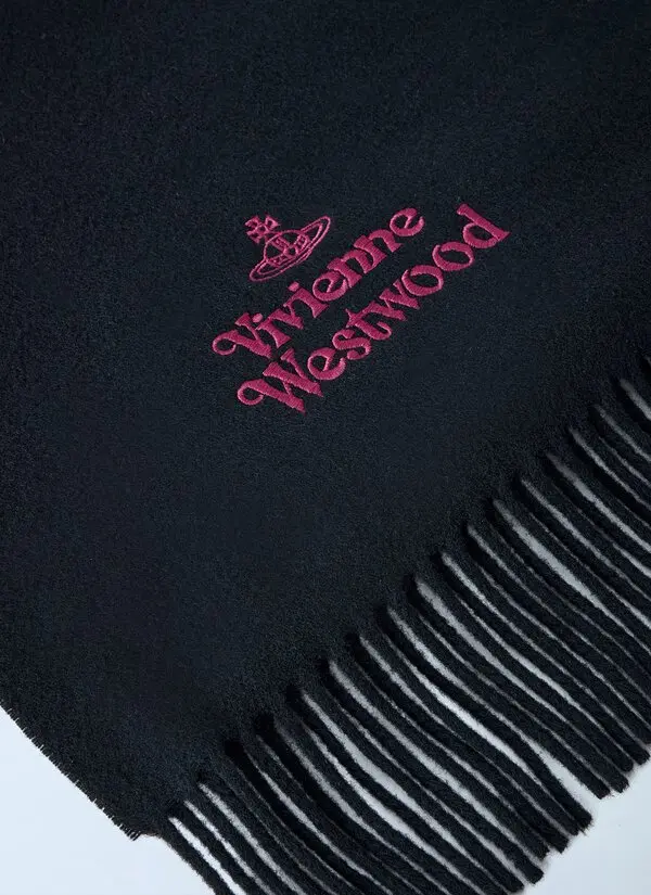 VIVIENNE WESTWOOD Embroidered Fringe Scarf
