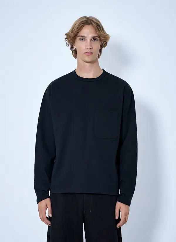 LEMAIRE Boxy Long Sleeve Tee - Black