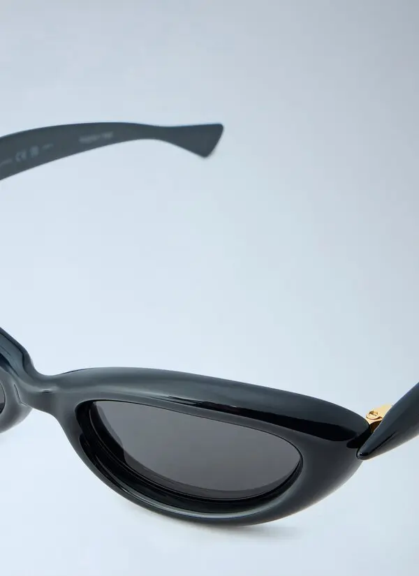 Bottega Veneta Oval Sunglasses With Logo Hinges