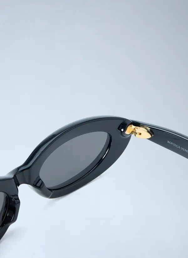 Bottega Veneta Oval Sunglasses With Logo Hinges