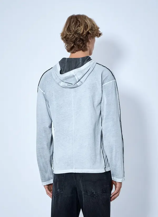DIESEL® Long Sleeve Hoodie With Logo Patch