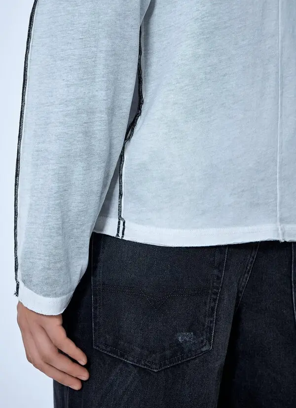 DIESEL® Long Sleeve Hoodie With Logo Patch