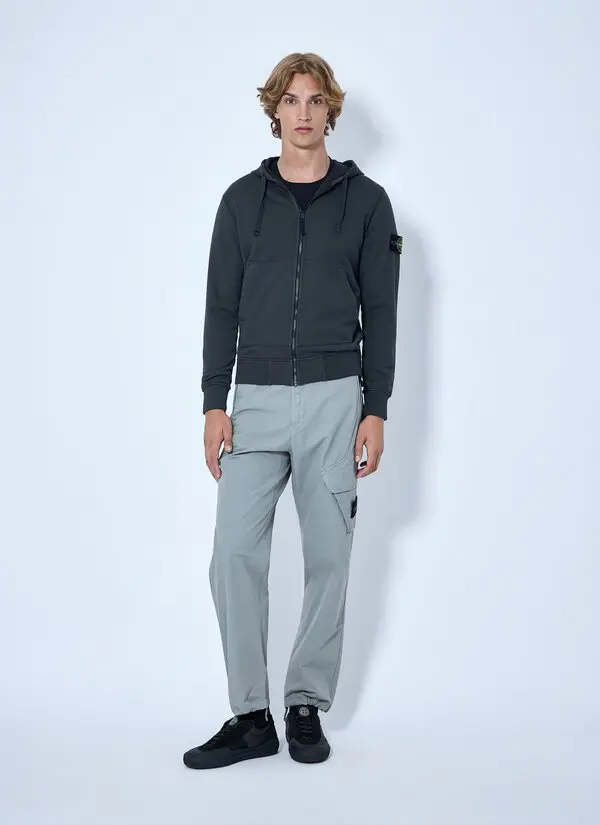 Stone Island Hooded Zip-up Sweatshirt