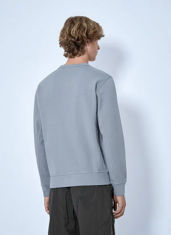 Stone Island Crewneck Sweatshirt With Sleeve Logo Patch - Gray
