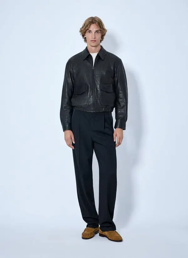 Saint Laurent Zip-front Leather Jacket