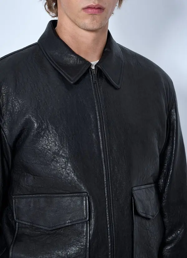 Saint Laurent Zip-front Leather Jacket