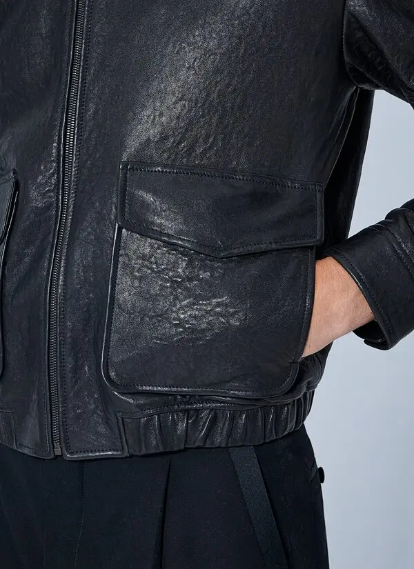 Saint Laurent Zip-front Leather Jacket