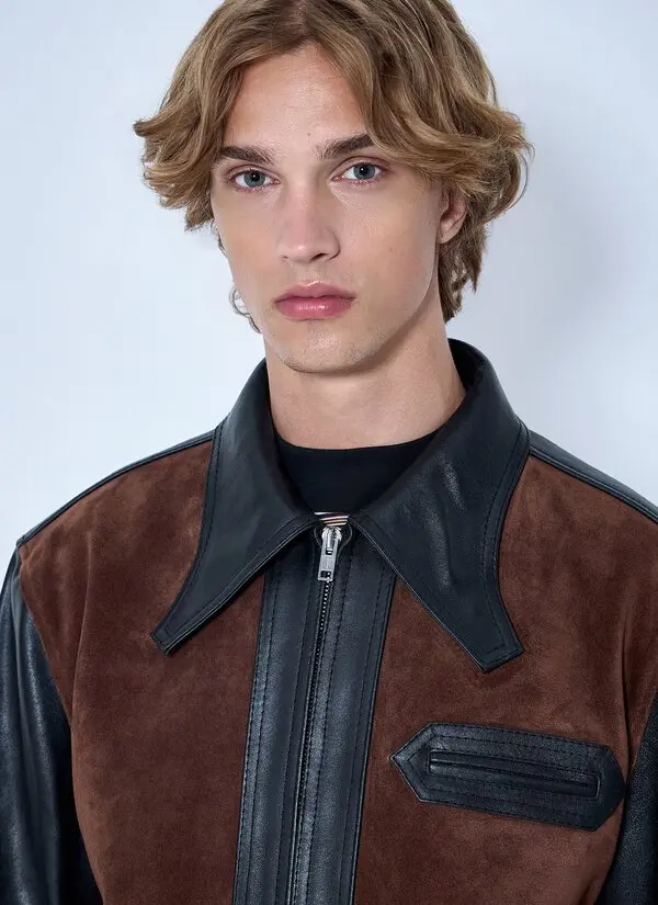 Marni Leather And Suede Panel Jacket