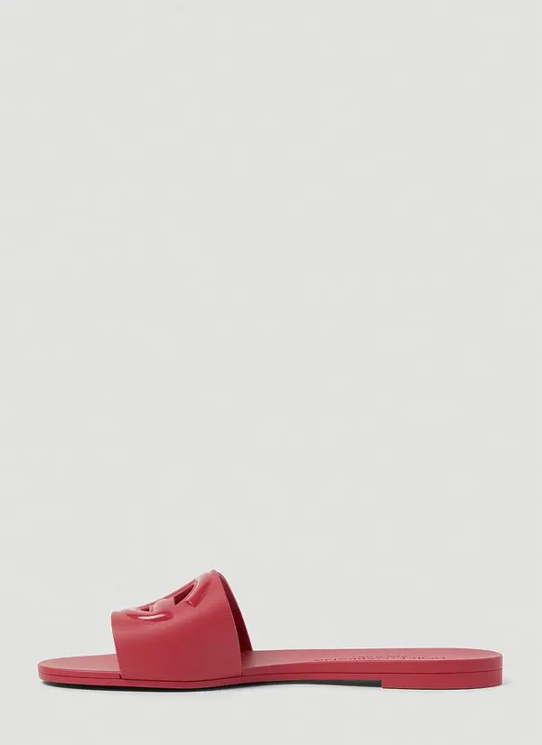 Dolce & Gabbana Cut-out Logo Slides - Pink