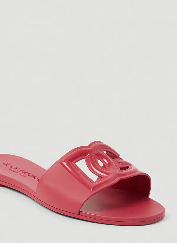 Dolce & Gabbana Cut-out Logo Slides - Pink