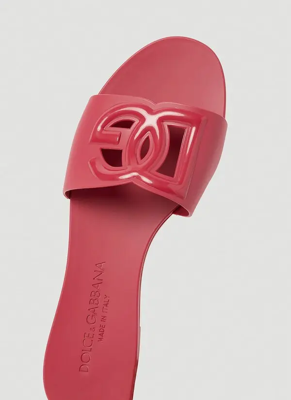 Dolce & Gabbana Cut-out Logo Slides - Pink