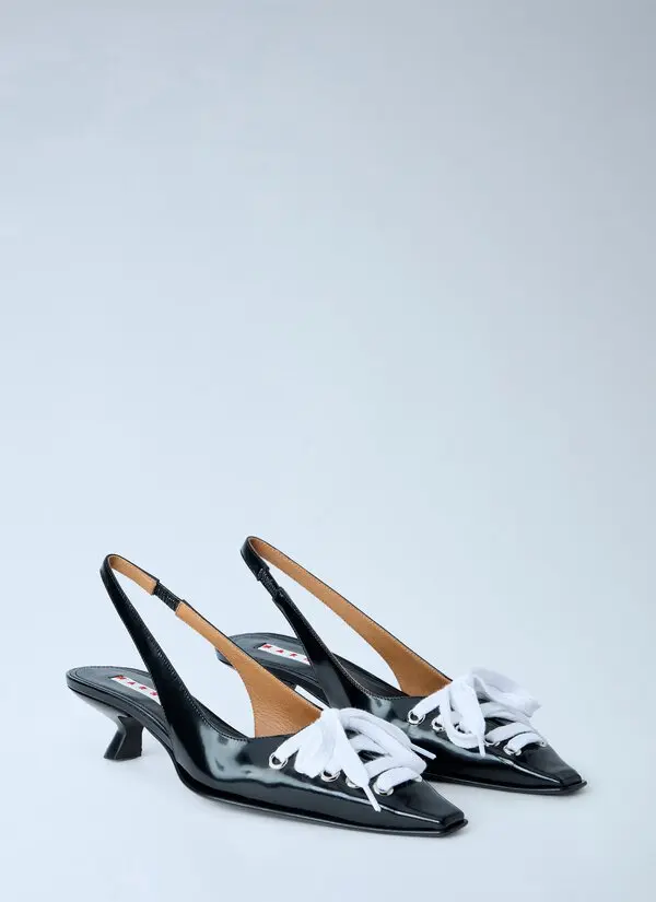 Marni Slingback Kitten Heel Pumps