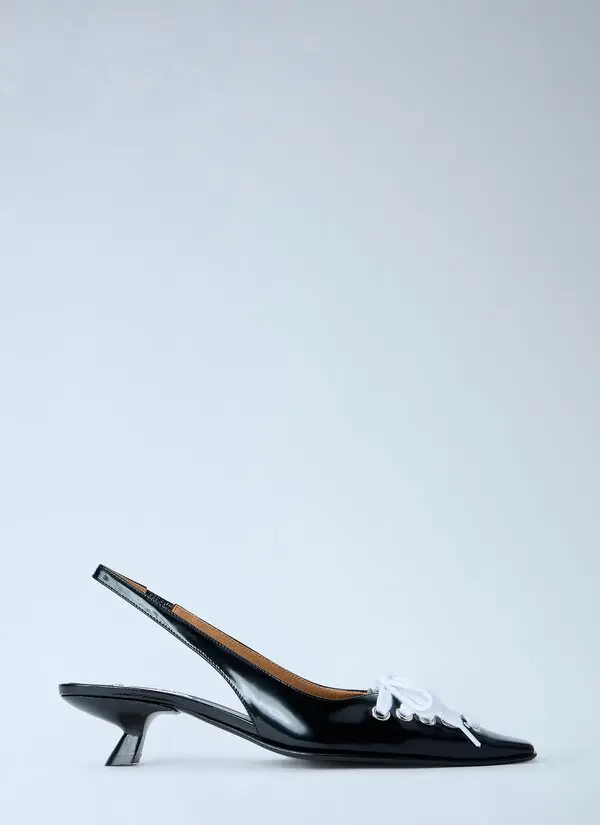 Marni Slingback Kitten Heel Pumps - Black