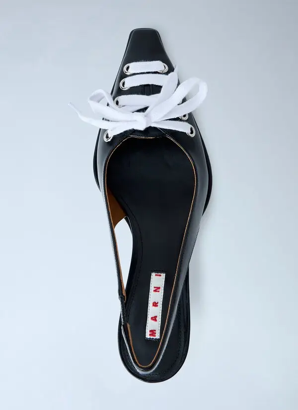 Marni Slingback Kitten Heel Pumps - Black