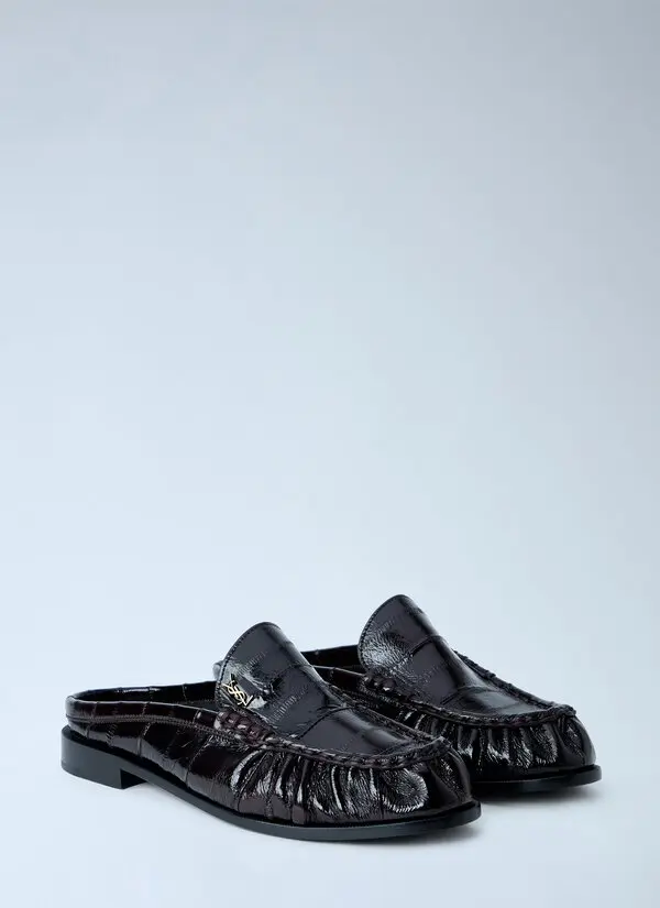 Saint Laurent Le Loafer Mules In Patent Leather - Multicolor