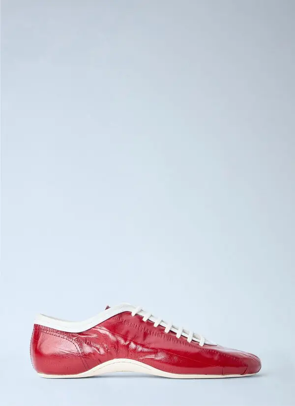 Dries Van Noten Leather Lace-up Sneakers - Red