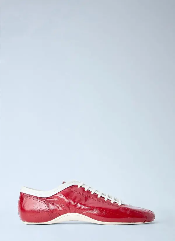 Dries Van Noten Leather Lace-up Sneakers - Red