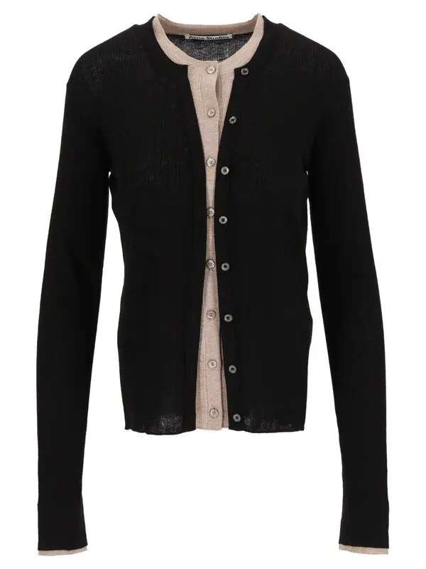 Acne Studios Layered Button-up Cardigan - Black