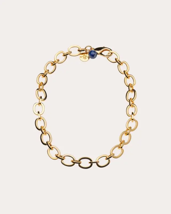 JANE WIN Lapis Lazuli Chunky Link Chain Necklace