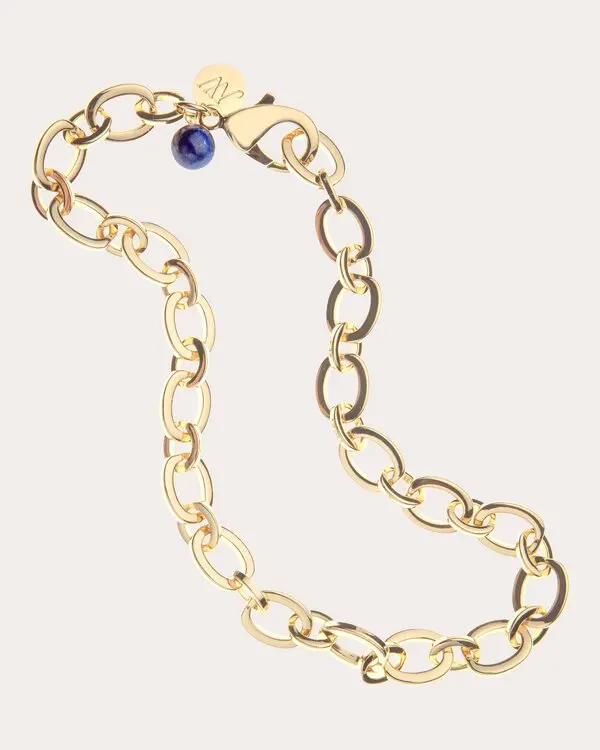 JANE WIN Lapis Lazuli Chunky Link Chain Necklace