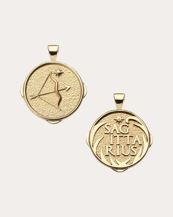 JANE WIN Small Zodiac Coin Pendant Necklace