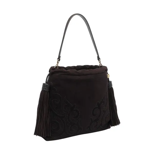 Etro Medium Kalispera Bag With Tassels - Black