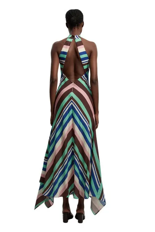 Karen Millen Halter Neck Fit & Flare Maxi Dress