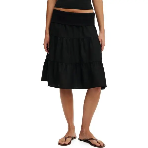 COTTON ON Haven Fold Over Midi Skirt