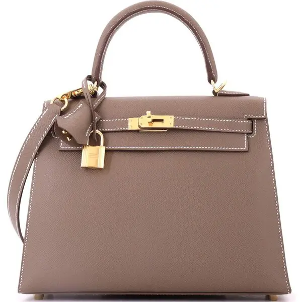 Hermès Kelly Handbag Epsom With Gold Hardware 25 - Grey