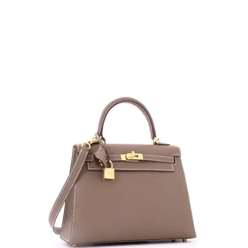Hermès Kelly Handbag Epsom With Gold Hardware 25 - Grey