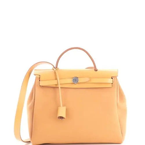 Hermès Herbag Zip Verso Leather And Toile 31
