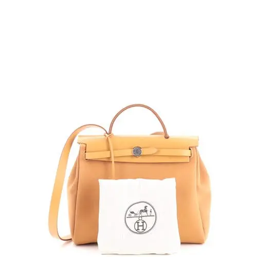 Hermès Herbag Zip Verso Leather And Toile 31