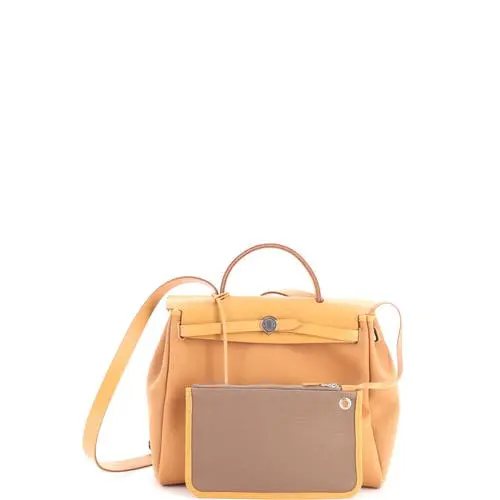 Hermès Herbag Zip Verso Leather And Toile 31