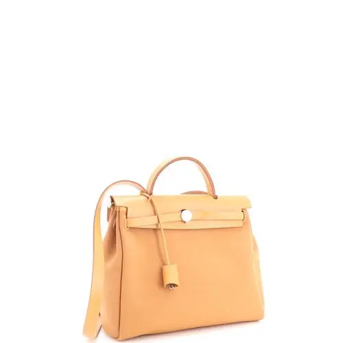 Hermès Herbag Zip Verso Leather And Toile 31