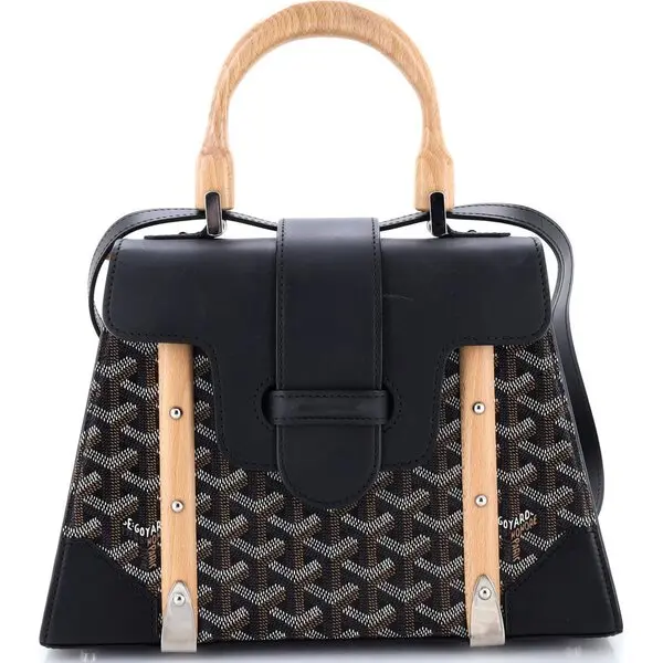 Goyard Saigon Top Handle Bag Coated Canvas With Leather Pm
