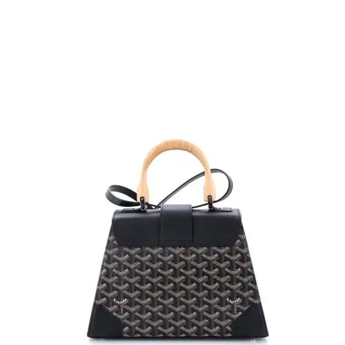 Goyard Saigon Top Handle Bag Coated Canvas With Leather Pm