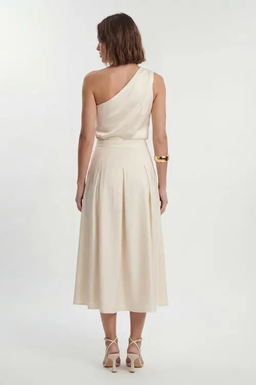 Karen Millen One-shoulder Hammered Satin Top