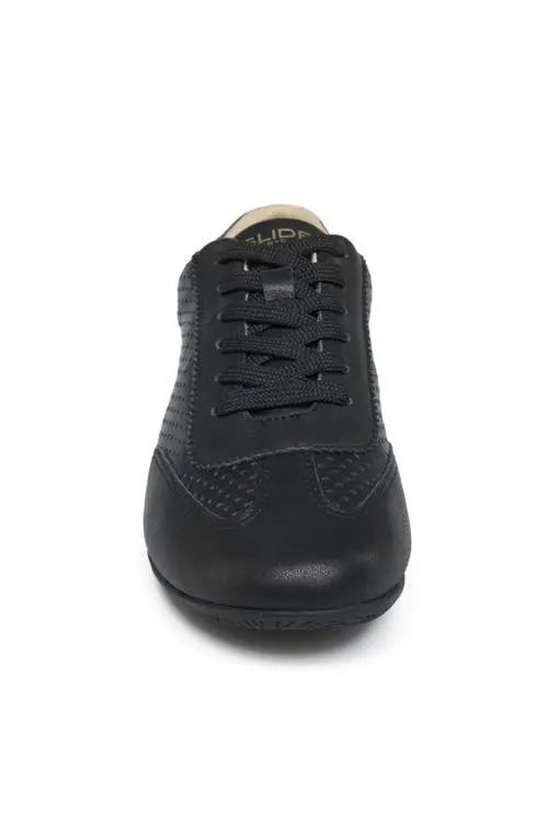 J/SLIDES NYC Mary Perforated Leather Sneakers - Black