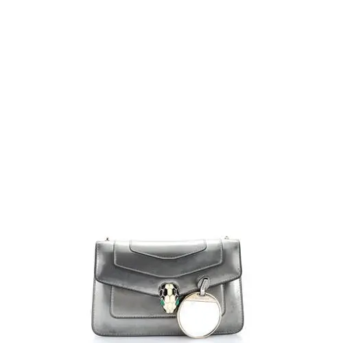 BVLGARI Serpenti Forever Shoulder Bag Metallic Leather Small