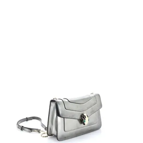 BVLGARI Serpenti Forever Shoulder Bag Metallic Leather Small