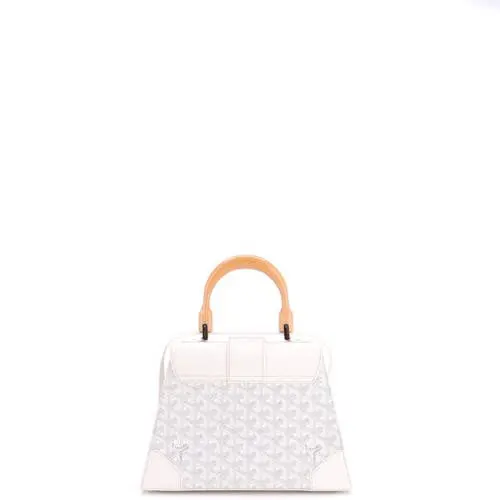 Goyard Saigon Top Handle Bag Coated Canvas With Leather Pm